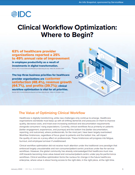 Clinical Workflow Optimization: Where to Begin?
